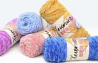 China Weaving baby Blanket multi colors 100g/roll knitting and crochet polyester chenille velvet yarn for sale