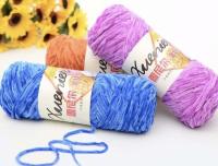 China Weaving baby Blanket multi colors 100g/roll knitting and crochet polyester chenille velvet yarn for sale