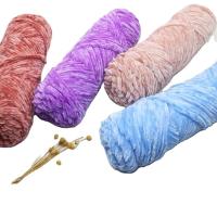 China factory best seller comfortable  wholesale chenille  yarn polyester multicolor velvet yarn for sale