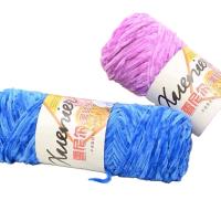 China factory best seller comfortable  wholesale chenille  yarn polyester multicolor velvet yarn for sale