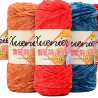 China Wholesale Dyed colorful crochet yarn velvet chunky Chenille fancy yarn for knitting for sale