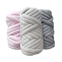 China Wholesale Price Super Soft Velvet Chunky Tube Yarn 7 Jumbo Giant Tube Yarn, Arm Knitting Chunky Yarn for sale