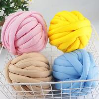China Cheap price super thick multi color 250g/roll polyester filled velvet tube yarn for diy for sale
