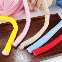 China Cheap price super thick multi color 250g/roll polyester filled velvet tube yarn for diy for sale