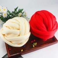 China Cheap price super thick multi color 250g/roll polyester filled velvet tube yarn for diy for sale