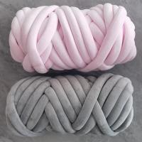 China Polyester Blended Yarn Super Soft Chunky Velvet Tube Giant Yarn for Hand Knitting Blanket for sale