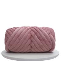 China Polyester Blended Yarn Super Soft Chunky Velvet Tube Giant Yarn for Hand Knitting Blanket for sale