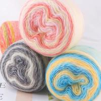 China New Arrival Cheap Price 100g/roll Fancy Cake Yarn Knitting Crochet Acrylic Cotton Wool Blended Ombre Color Rainbow Cake Yarn for sale