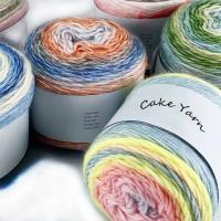 China High quality  Acrylic Cotton Wool Blended  Color 100g/roll Rainbow Cake Yarn for Crochet for sale