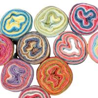 China High quality  Acrylic Cotton Wool Blended  Color 100g/roll Rainbow Cake Yarn for Crochet for sale