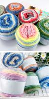 China Long Hair Gradient Rainbow Color Cotton Blend Cake Wool Yarn 5 ply 100g  for Knitting and Crochet Hats and Scarves for sale