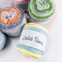 China Soft Warm Gradient Rainbow Yarn 100g Acrylic Cotton Wool Blend Ombre Cake Yarn for sale