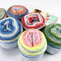China China Factory Direct Supply Fancy Cake Yarn Acrylic Cotton Wool Blend Gradient Ombre Rainbow Cake Knitting Yarn for sale