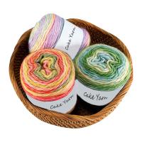 China China Factory Direct Supply Fancy Cake Yarn Acrylic Cotton Wool Blend Gradient Ombre Rainbow Cake Knitting Yarn for sale