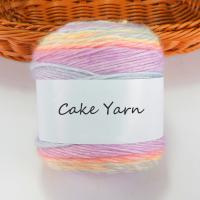 China China Factory Direct Supply Fancy Cake Yarn Acrylic Cotton Wool Blend Gradient Ombre Rainbow Cake Knitting Yarn for sale