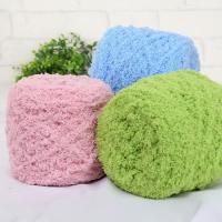 China High quality various color Chunky 100g/roll 3ply polyester fleece coral Velvet Towel Yarn for sale