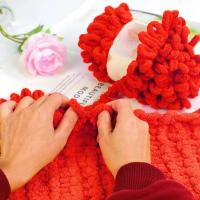 China Factory Direct Sale 50g/roll 4M Puffy 100% Polyester Finger Loop Yarn Chunky Chenille Yarn Blanket for sale