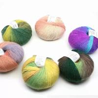 China hand knitting fancy  rainbow color pure wool yarn 100% wool 50g/ball each weight for sale