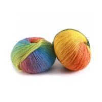 China hand knitting fancy  rainbow color pure wool yarn 100% wool 50g/ball each weight for sale