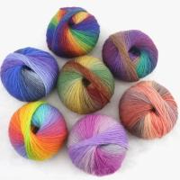 China High quality  50g/ball hand knitting rainbow color fancy yarn  wool yarn for knitting for sale