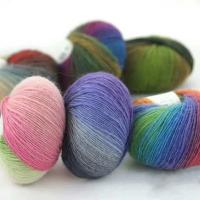 China rainbow mohair silk blend fancy colorful cake yarn hand knitting yarn in stock for sale