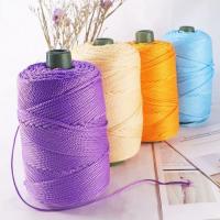 China Wholesale Colorful Decorative DIY Braided Cord 3mm Rope Macrame Cord Cotton Braided Rope Cord for sale
