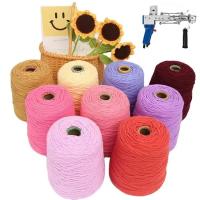 China hand-woven carpet blanket clear acrylic yarn crochet bag acrylic yarn for tufting tufting gun for sale