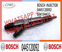 China High Quality New Diesel Fuel Injector 0445120092 Common Rail Injector 504 194 432 For  FLAT for sale