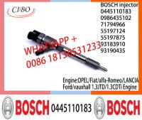 China Diesel Common Rail Injector 0445110183 0986435102 55197875 for OPEL/Fiat/alfa-Romeo/LANCIA/Ford/vauxhall 1.3JTD/1.3CDTi for sale