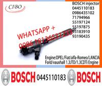 China Diesel Common Rail Injector 0445110183 0986435102 55197875 for OPEL/Fiat/alfa-Romeo/LANCIA/Ford/vauxhall 1.3JTD/1.3CDTi for sale