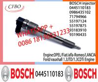 China Diesel Common Rail Injector 0445110183 0986435102 55197875 for OPEL/Fiat/alfa-Romeo/LANCIA/Ford/vauxhall 1.3JTD/1.3CDTi for sale