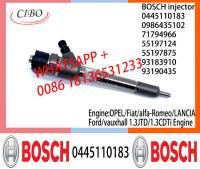 China Diesel Common Rail Injector 0445110183 0986435102 55197875 for OPEL/Fiat/alfa-Romeo/LANCIA/Ford/vauxhall 1.3JTD/1.3CDTi for sale