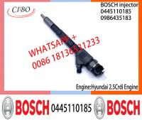 China Diesel Common Rail Injector 0445110185 0986435183 33800-4A300 33800-44350 33800-4A350 33800-4A360 for Hyundai 2.5Crdi for sale