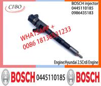 China Diesel Common Rail Injector 0445110185 0986435183 33800-4A300 33800-44350 33800-4A350 33800-4A360 for Hyundai 2.5Crdi for sale