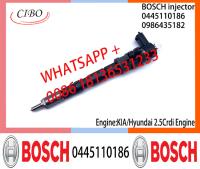 China Diesel Common Rail Injector 0445110186 0986435182 33800-4A100 33800-4A150 33800-4A160 33800-4A170 for Hyundai 2.5Crdi for sale