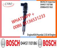 China Diesel Common Rail Injector 0445110186 0986435182 33800-4A100 33800-4A150 33800-4A160 33800-4A170 for Hyundai 2.5Crdi for sale