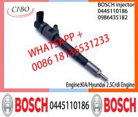 China Diesel Common Rail Injector 0445110186 0986435182 33800-4A100 33800-4A150 33800-4A160 33800-4A170 for Hyundai 2.5Crdi for sale