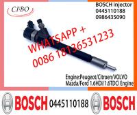 China Diesel Common Rail Injector 0445110188 0986435090 9655045080 for Peugeot/Citroen/VOL/Mazda/Ford 1.6HDi/1.6TDCI for sale