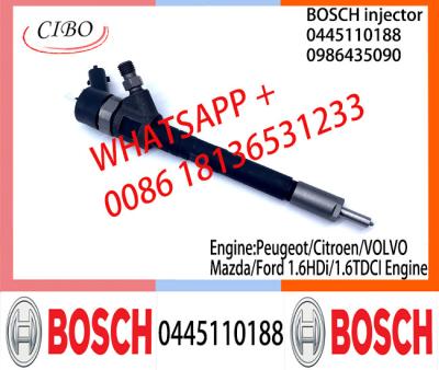 China Diesel Common Rail Injector 0445110188 0986435090 9655045080 for Peugeot/Citroen/VOL/Mazda/Ford 1.6HDi/1.6TDCI for sale