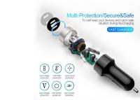 China Xiaomi Samsung 3.1A LED Display 15.5W PD Dual USB Car Charger for sale