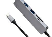 China Micro SD TF Slot 5 Watts 3840 * 2160 30HZ 5 IN 1 Type C Adapter for sale