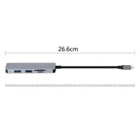 China Micro SD TF Slot 5 Watts 3840 * 2160 30HZ 5 IN 1 Type C Adapter for sale