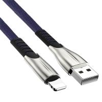 China Zinc Alloy Shell Fabric Braid 3.3ft 1M 2.4A Flat Fast Charging USB Cable for sale