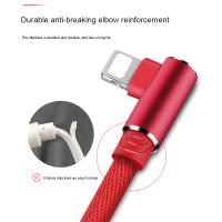 China L Type IPhone 7 8 Xs Max 3.5mm Bare Copper 8 pin USB Cable for sale