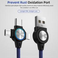 China 3.3 Ft Nylon Braided 5000 Times 8 Pin 3A USB 2.0 Cable for sale