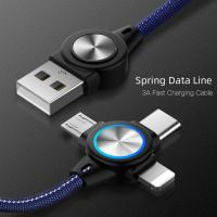 China 3.3 Ft Nylon Braided 5000 Times 8 Pin 3A USB 2.0 Cable for sale