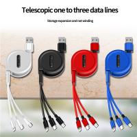 China Retractable 120cm 45g 8 Pin 3 In 1 IOS Mobile Phone USB Cable for sale