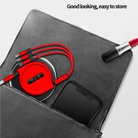 China Retractable 120cm 45g 8 Pin 3 In 1 IOS Mobile Phone USB Cable for sale