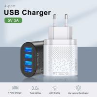 China Samsung Xiaomi Fireproof PC 4 Port 48W QC3.0 USB Charger Adapter for sale
