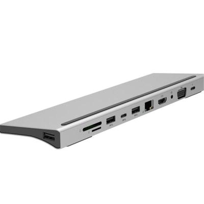 China 15cm Cable 3.5mm Audio 4K 30Hz HDMI 87W PD USB C Hub for sale